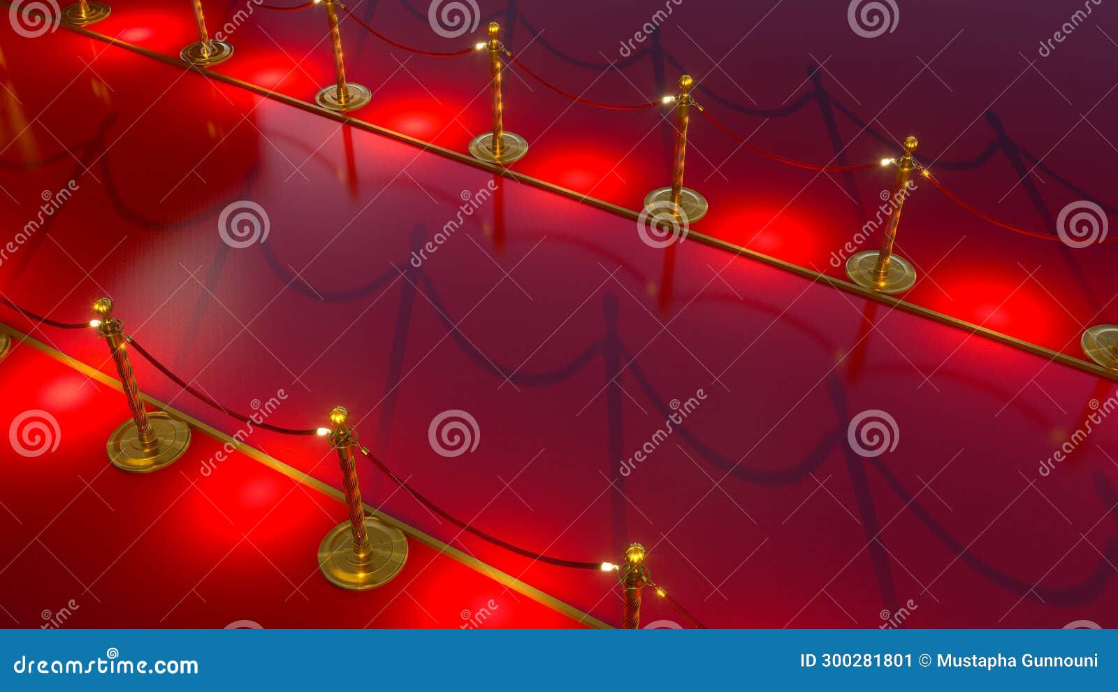 Red Carpet with Golden Barrier, Vip Concept Stock Illustration ...