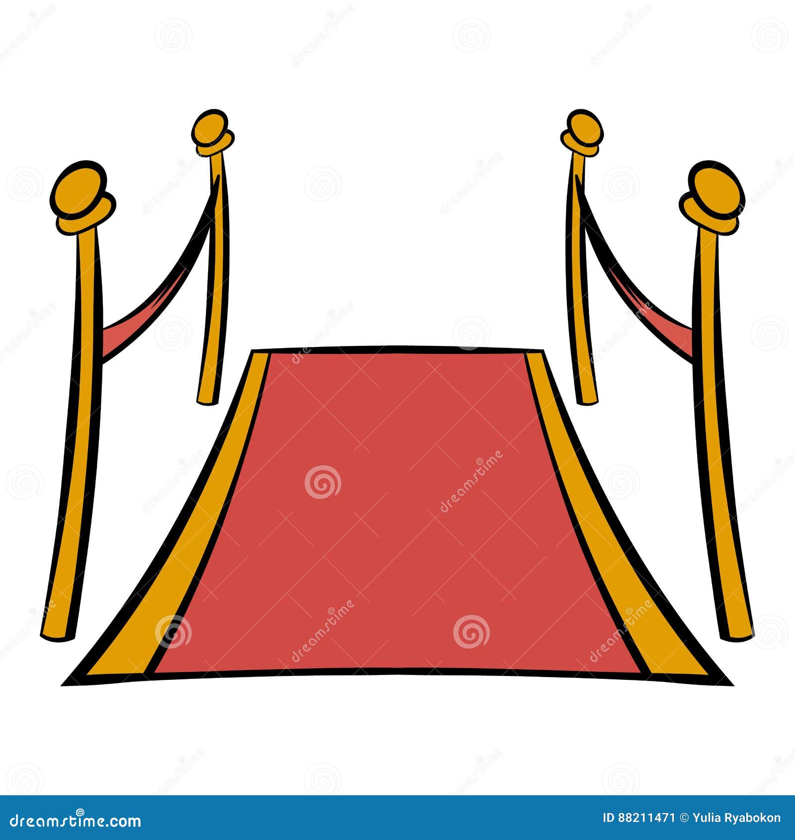 Red carpet icon cartoon stock vector. Illustration of entrance - 88211471