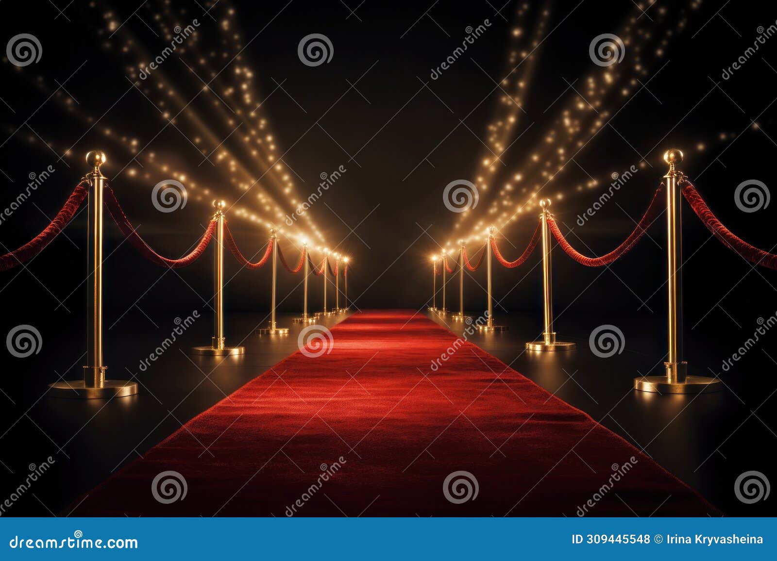 Red Carpet with Lights in the Spotlight Stock Illustration ...