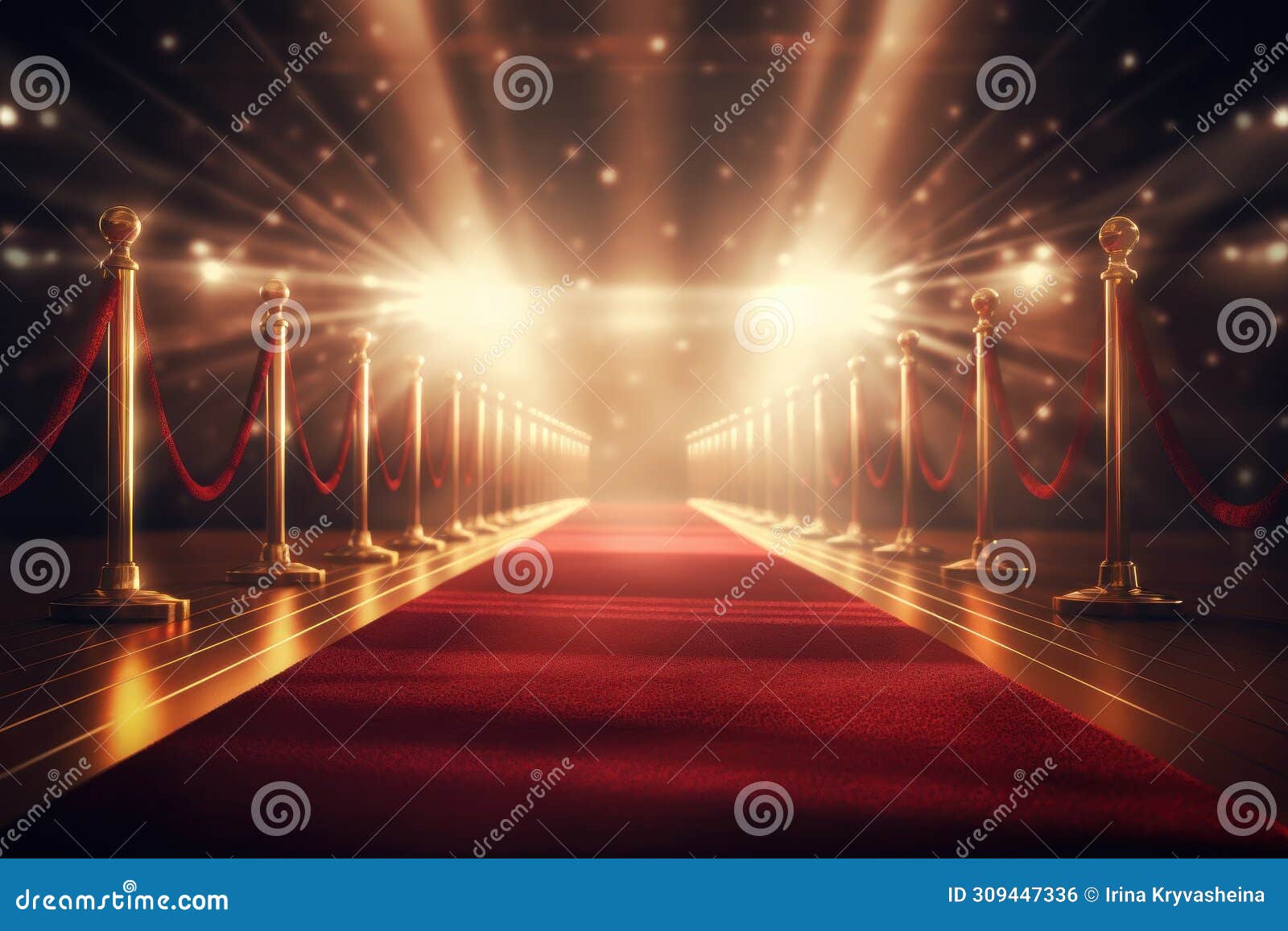 Red Carpet with Lights in the Spotlight Stock Illustration ...