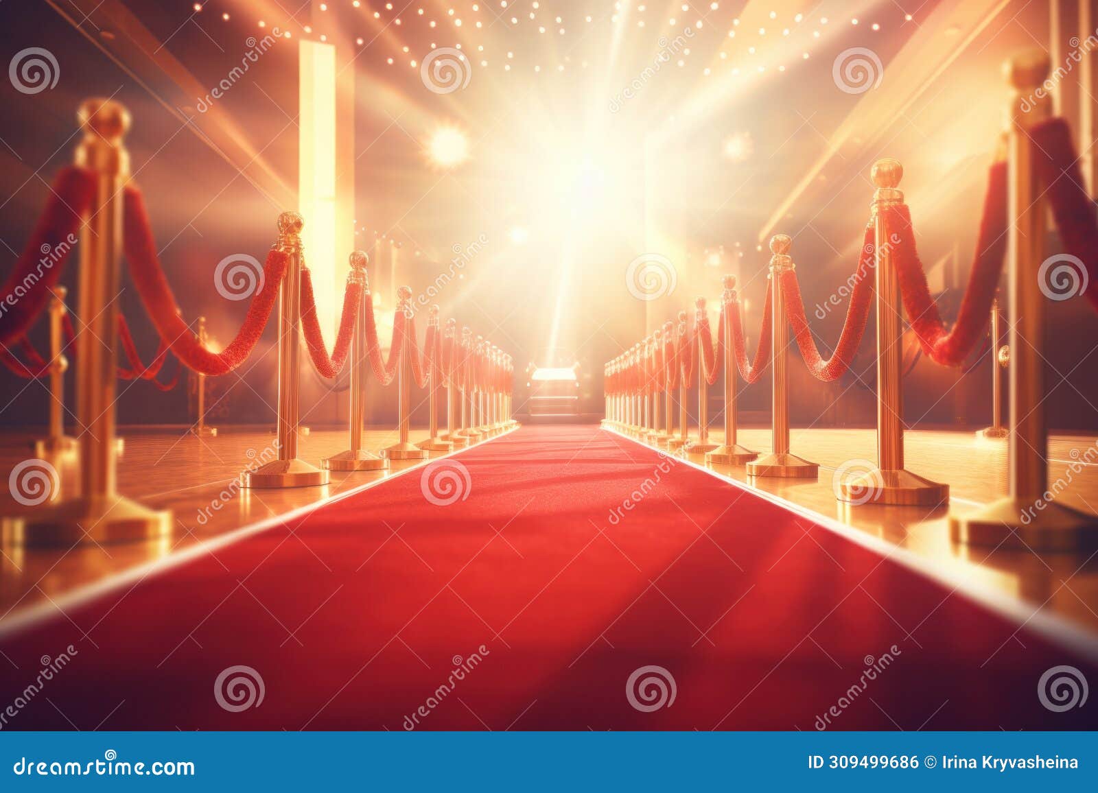 Red Carpet with Lights in the Spotlight Stock Illustration ...