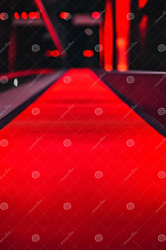 Red Carpet Pathway with Dramatic Lighting in Modern Setting Stock ...