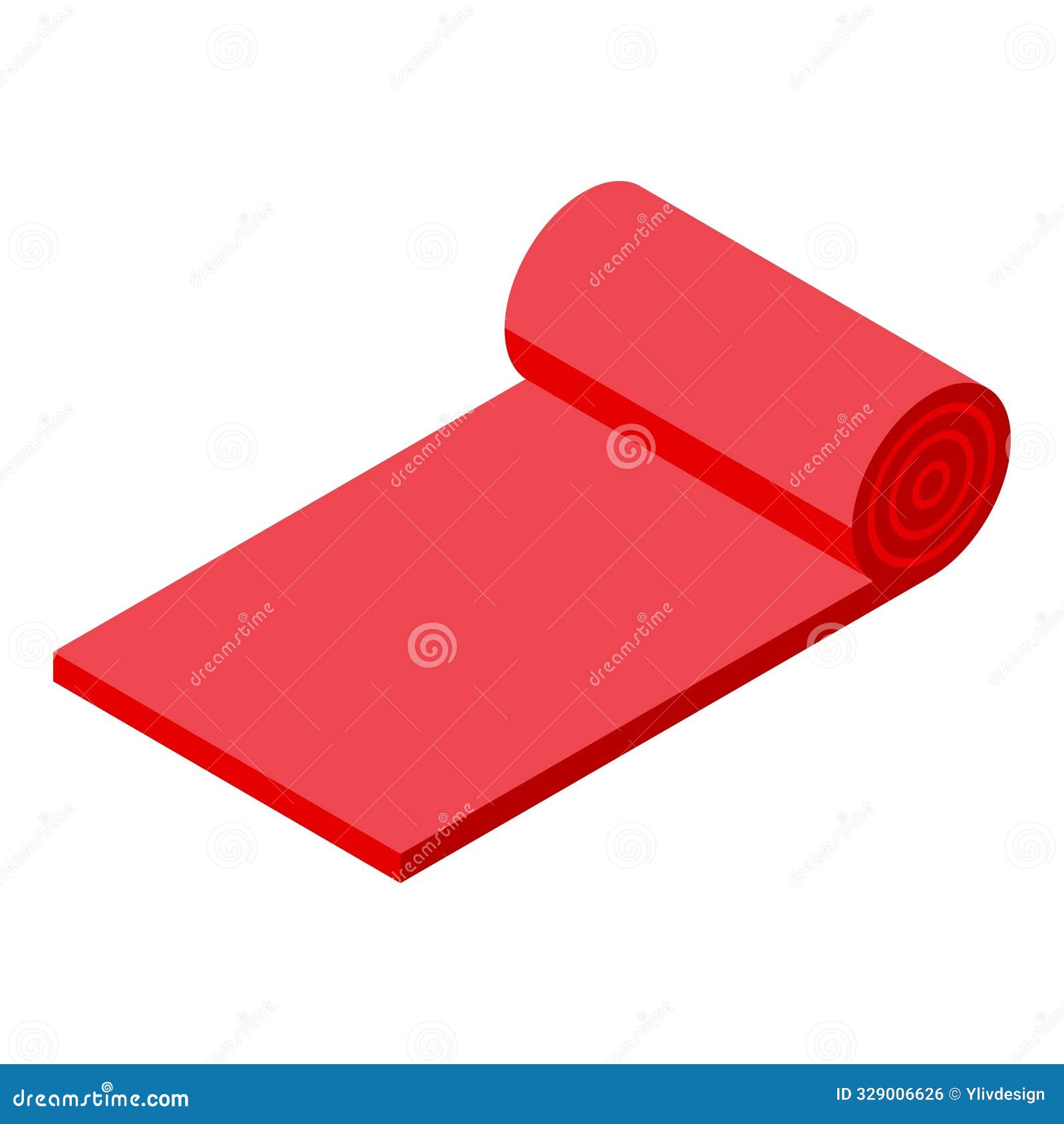 Red Carpet Rolling Out from a Roll Isometric View Stock Illustration ...