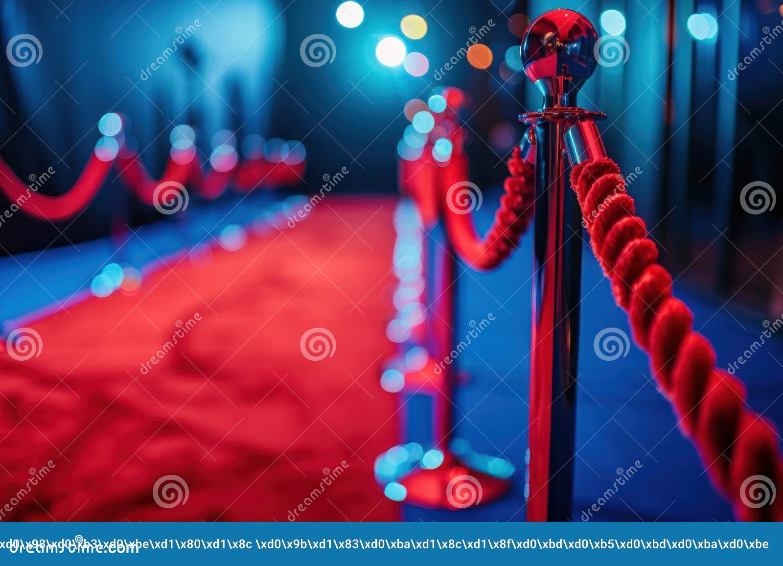 Red Carpet with Red Rope Barrier in a Row. VIP Event Stock Illustration ...