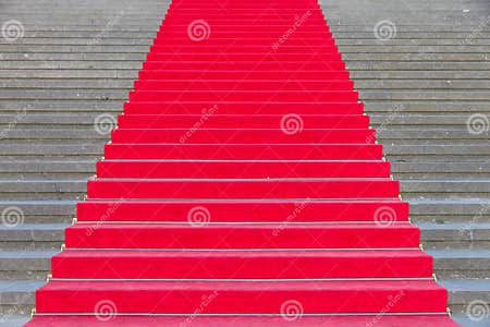 Red carpet on steps stock image. Image of fame, hollywood - 24935965