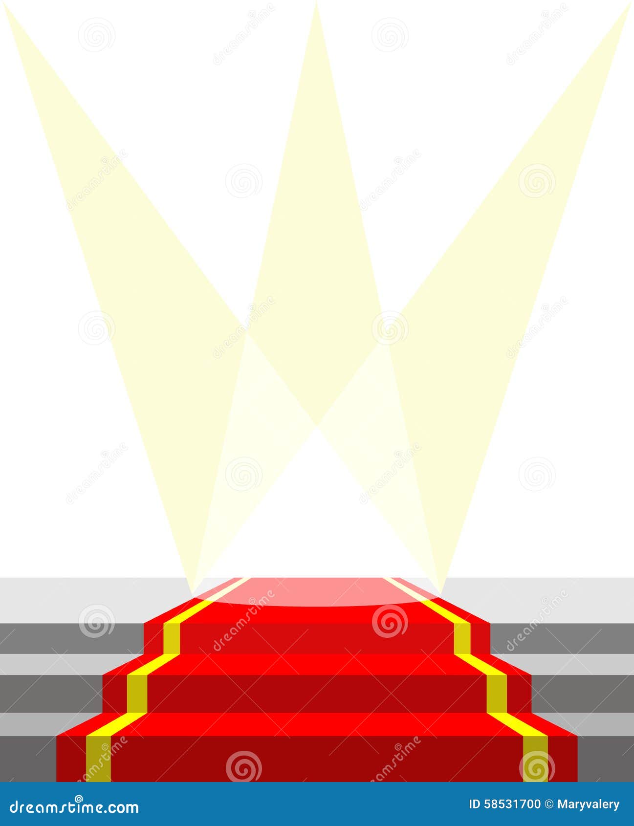 Red Carpet for VIP Persons, and Lighting. Vector Illustration Do Stock ...
