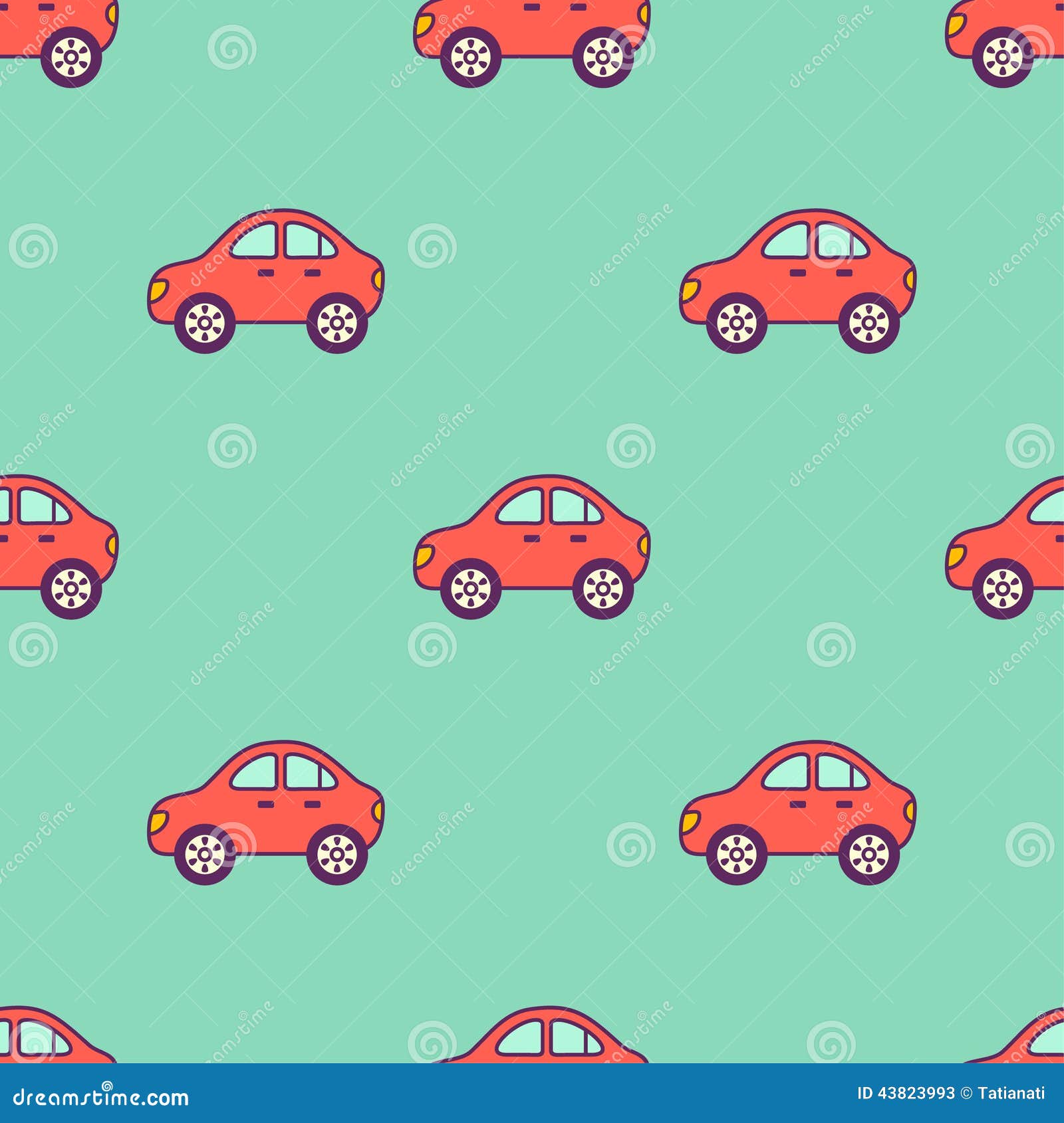 Red cars pattern stock vector. Illustration of road, drawing - 43823993