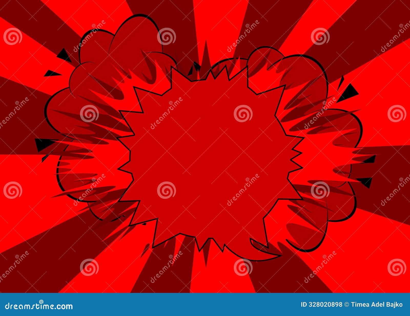 Red Cartoon Background, Comic Book Abstract Backdrop. Retro Vector ...