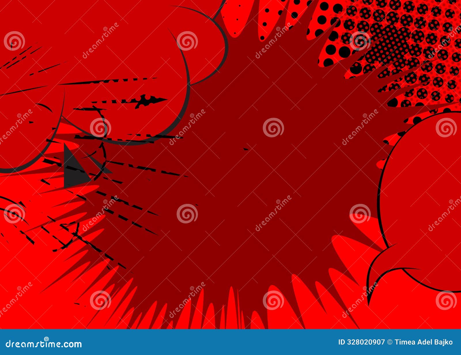 Red Cartoon Background, Comic Book Abstract Backdrop. Retro Vector ...