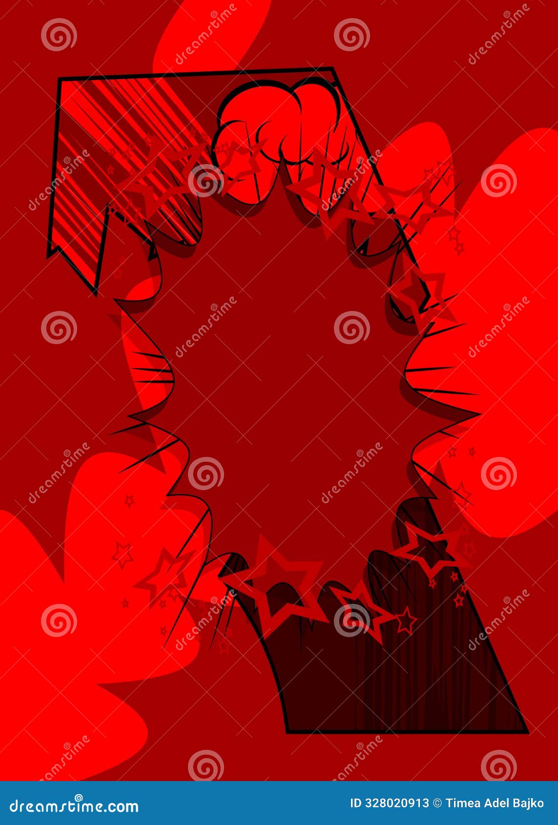 Red Cartoon Background, Comic Book Abstract Backdrop. Retro Vector ...