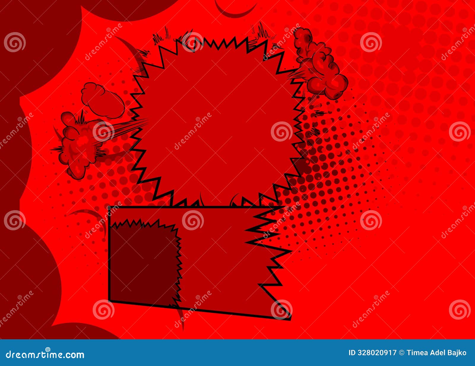 Red Cartoon Background, Comic Book Abstract Backdrop. Retro Vector ...