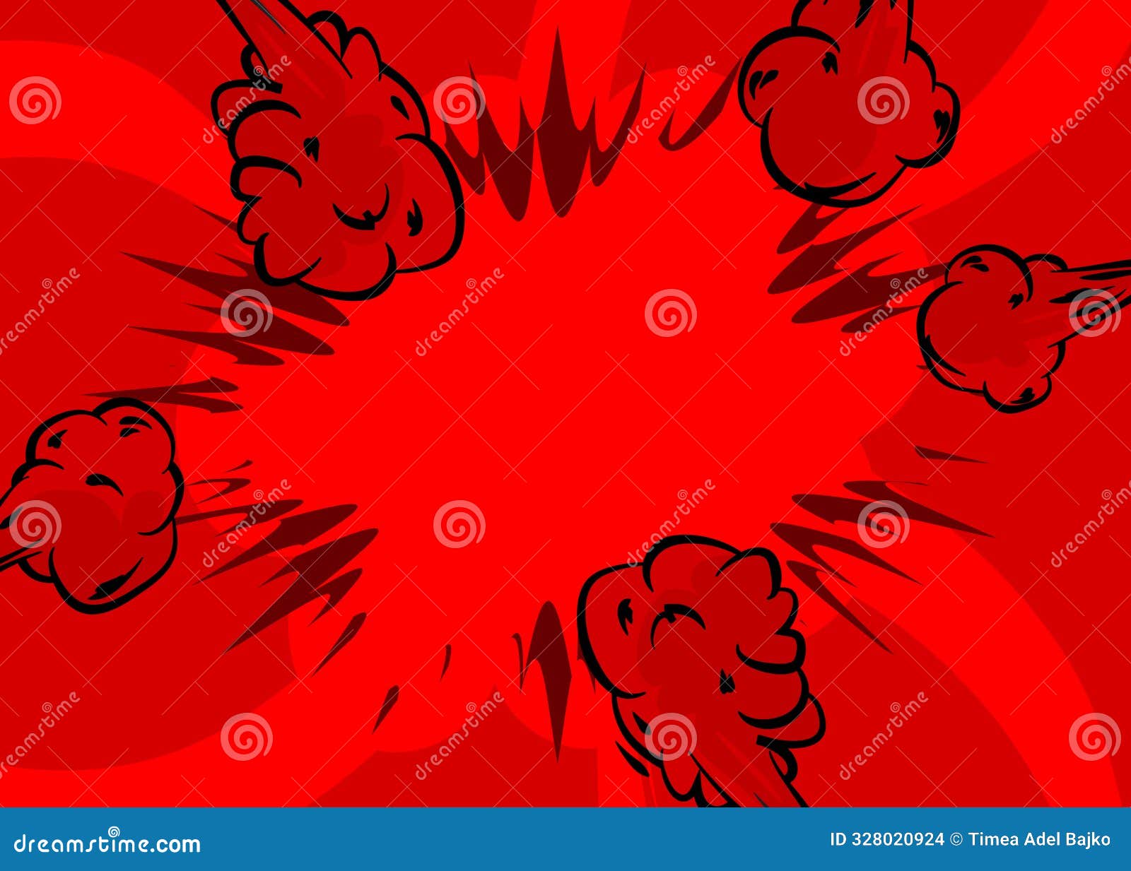 Red Cartoon Background, Comic Book Abstract Backdrop. Retro Vector ...