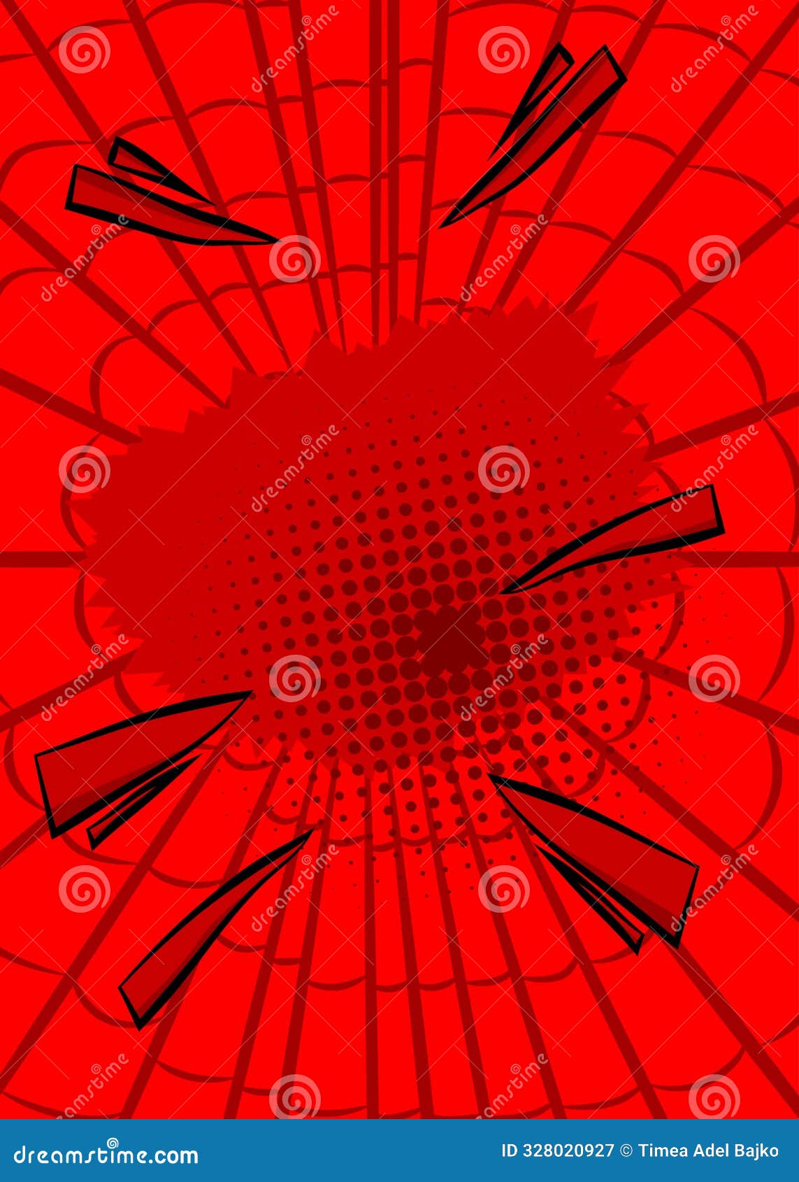 Red Cartoon Background, Comic Book Abstract Backdrop. Retro Vector ...