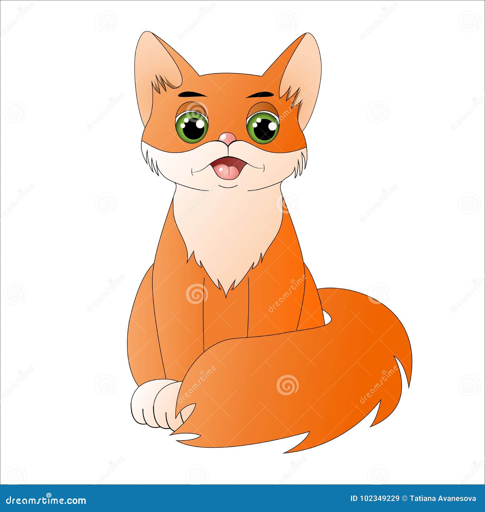 Red cartoon cat stock vector. Illustration of kitten - 102349229