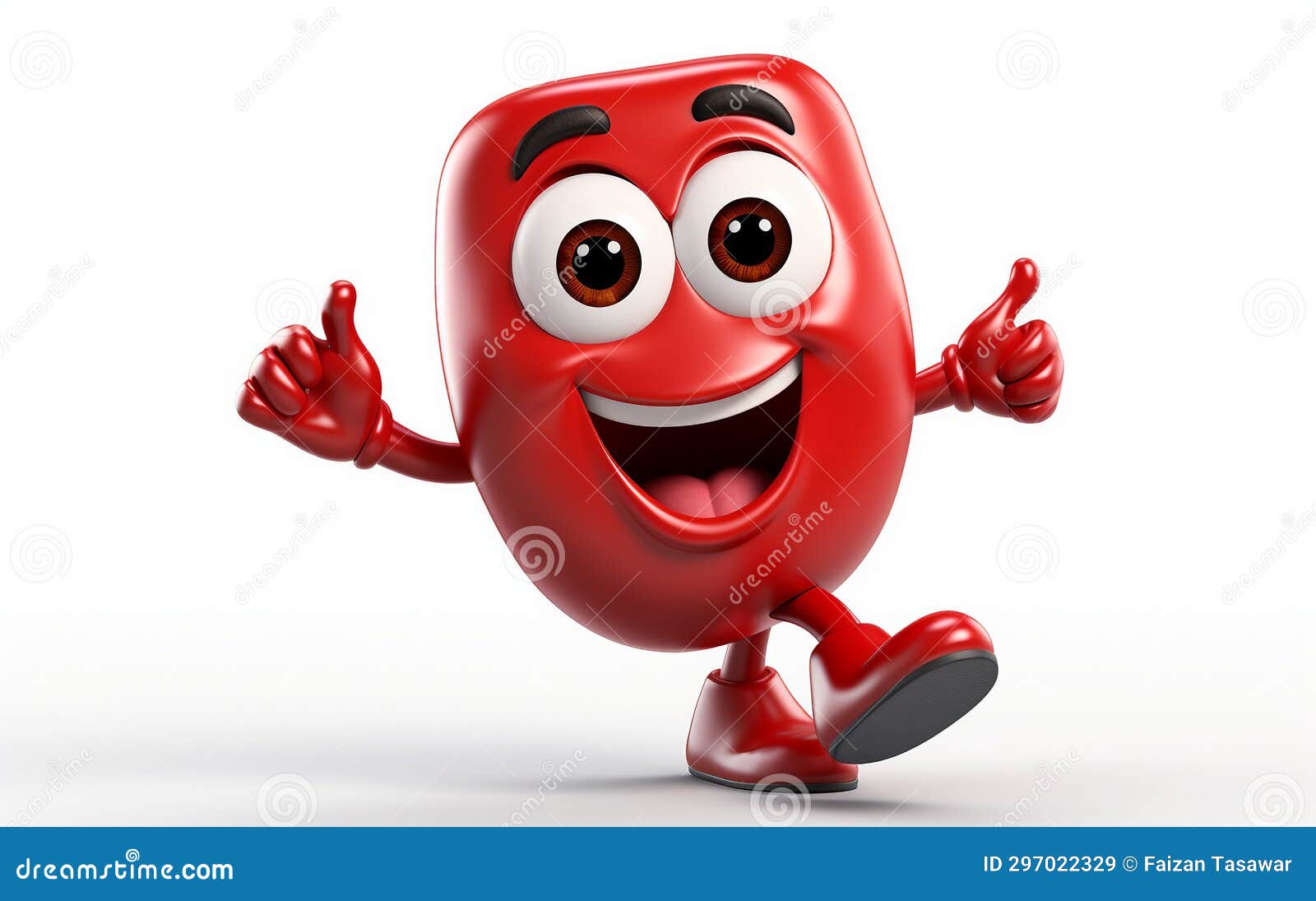 Red Cartoon Character Dancing Clear -Generative Ai Stock Illustration ...