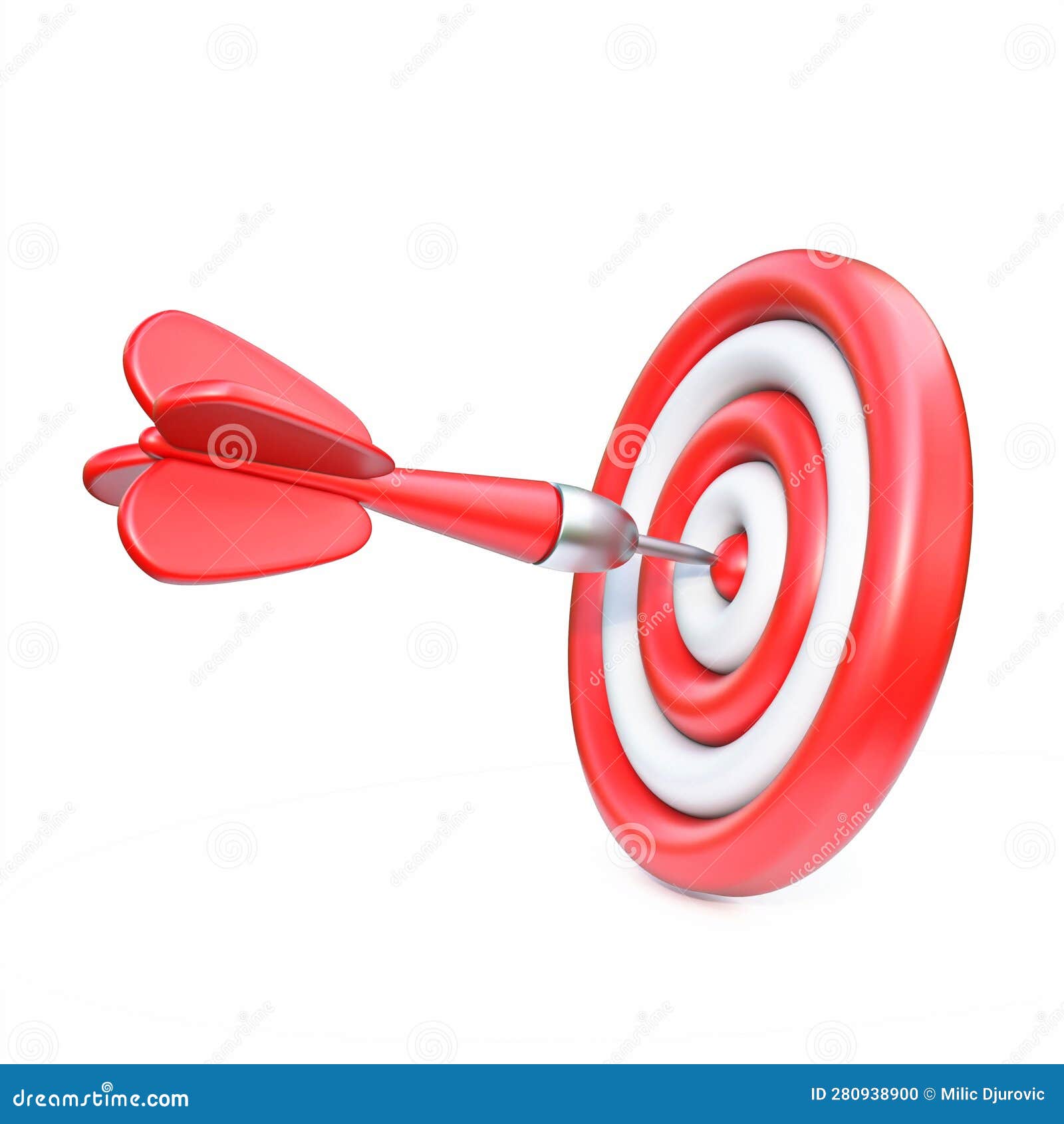 Red cartoon dart target 3D stock illustration. Illustration of winner ...