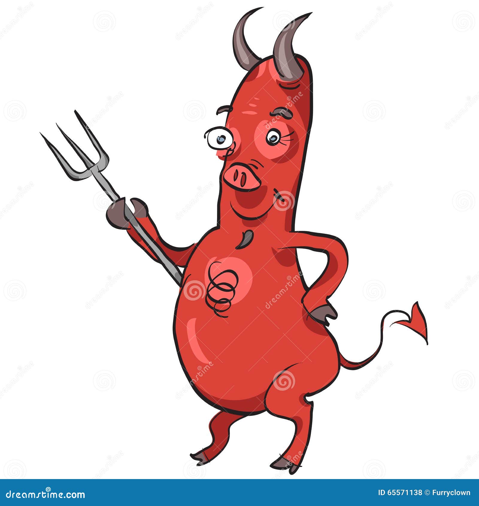 Red Cartoon Devil stock vector. Illustration of evil - 65571138