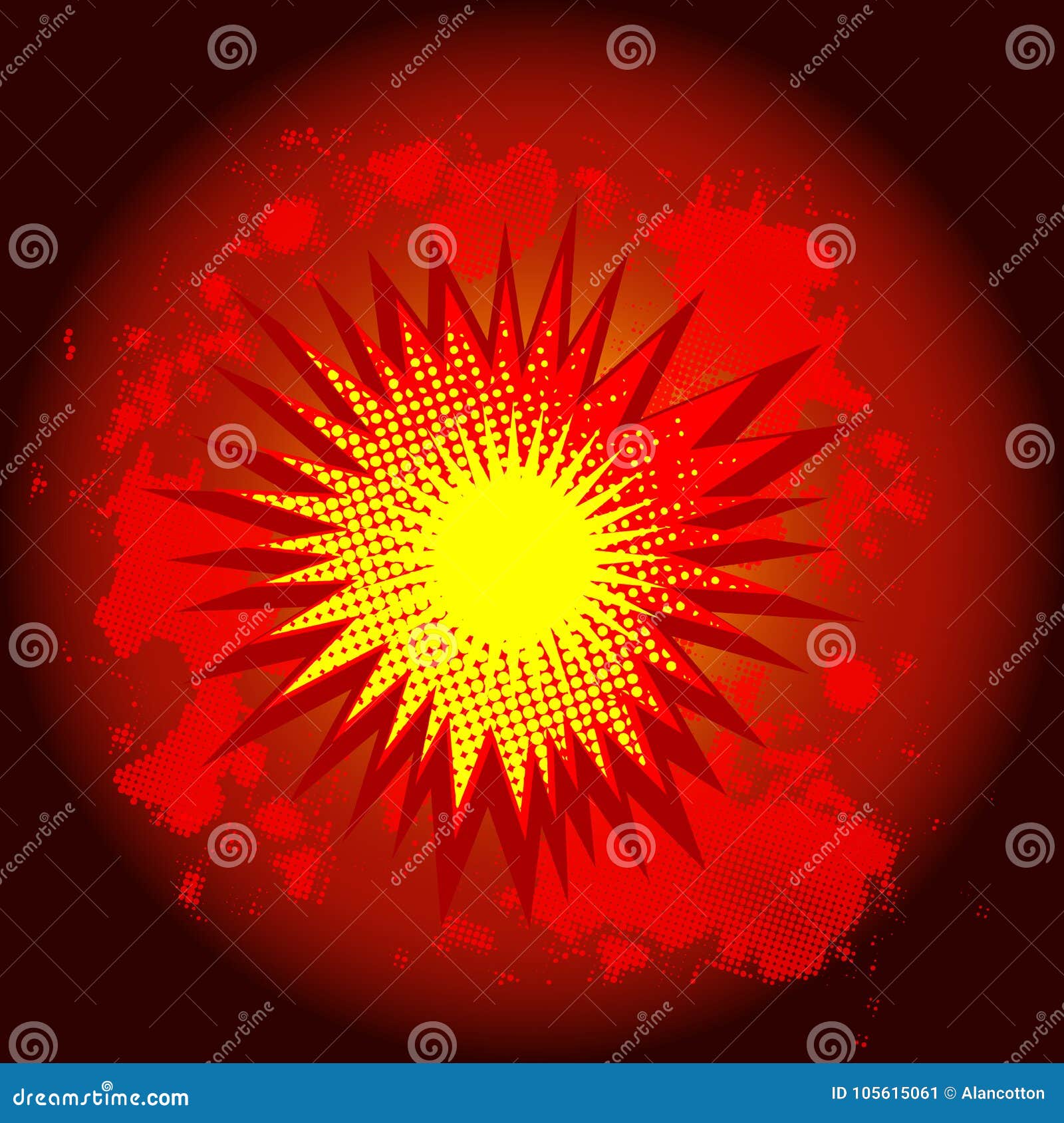 Red Cartoon Explosion stock vector. Illustration of vector - 105615061