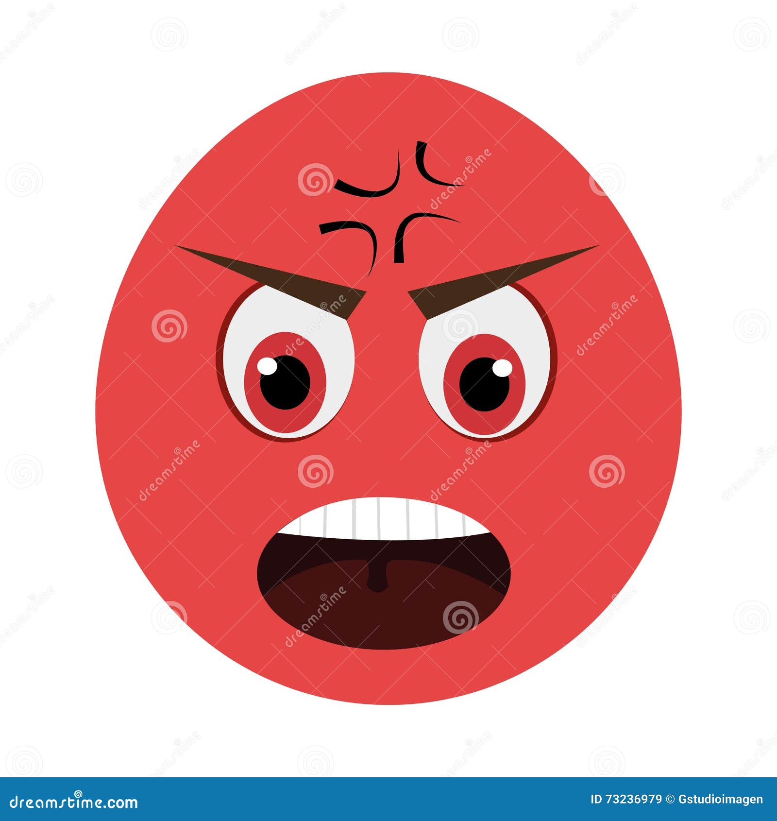 Red Mad Face Clipart