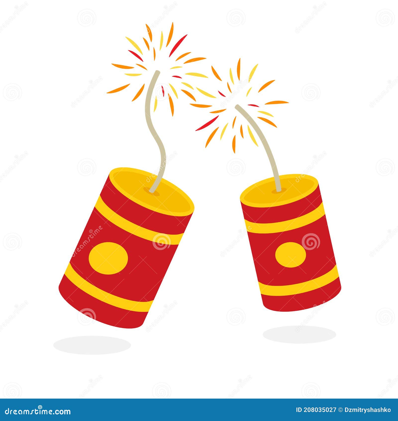 Red Cartoon Firecracker Icon. Clipart Image Stock Vector - Illustration ...