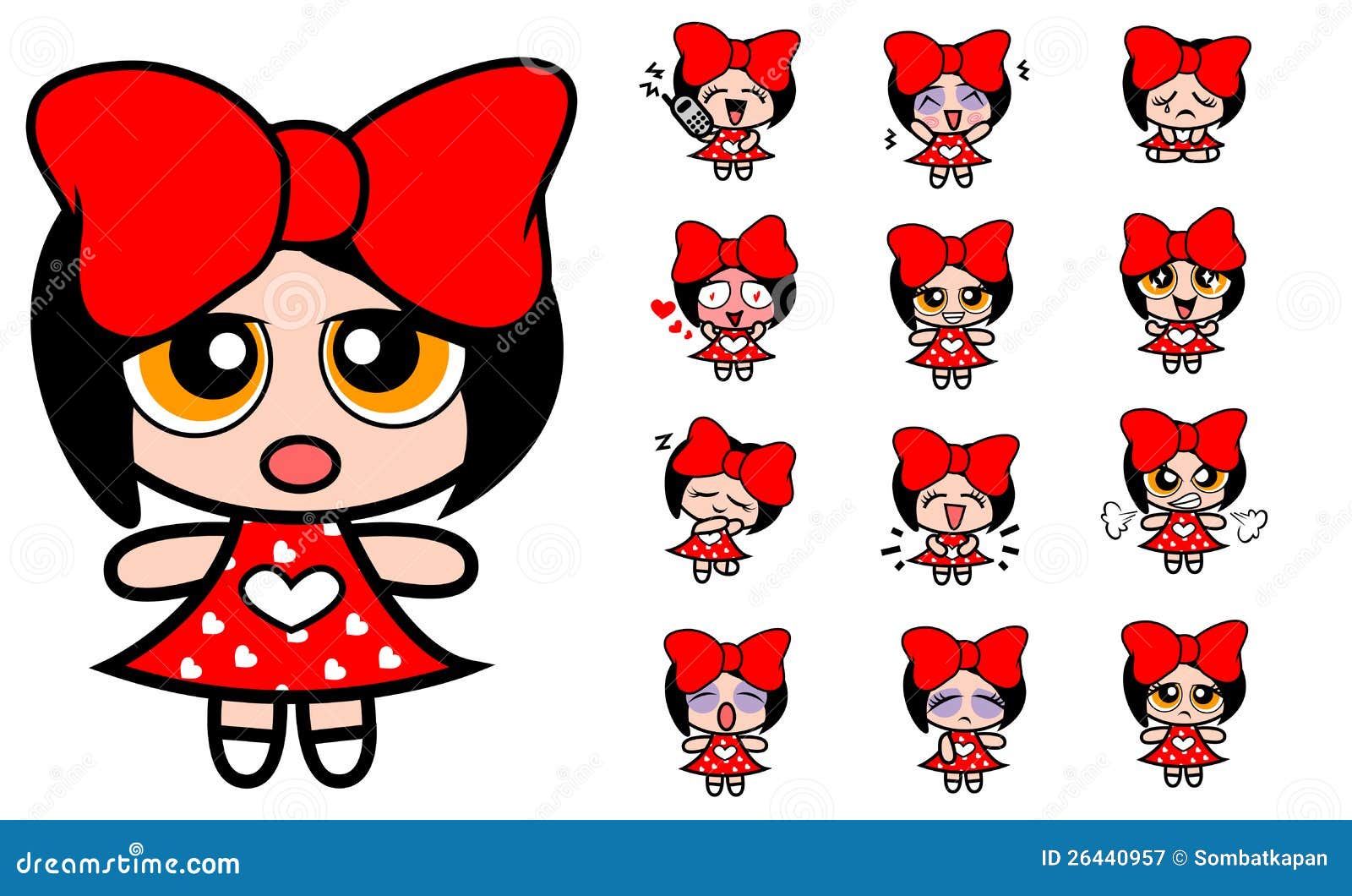 Red cartoon girl stock vector. Illustration of show, cartoon - 26440957