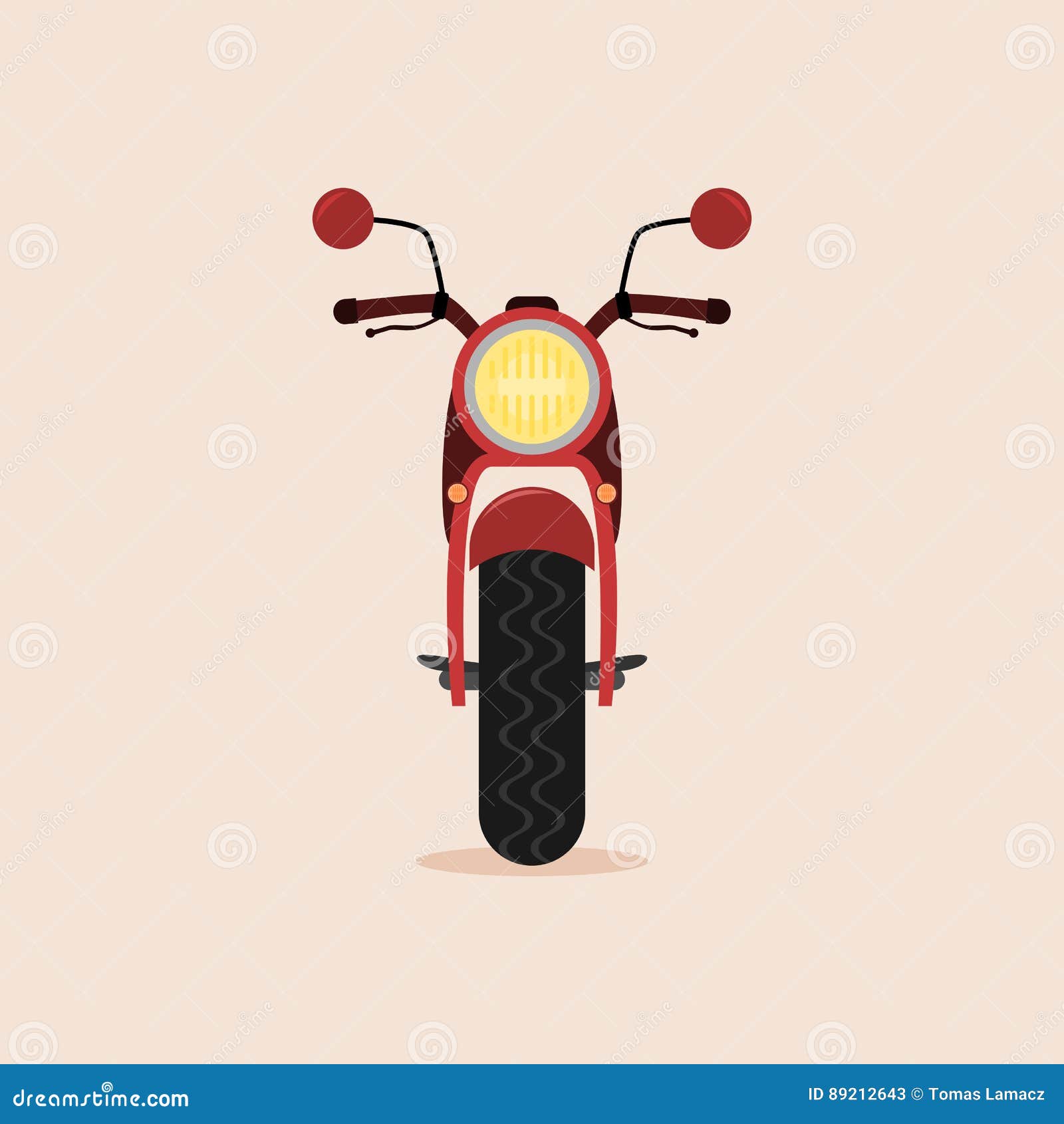 Red cartoon motorcycle stock vector. Illustration of transport - 89212643
