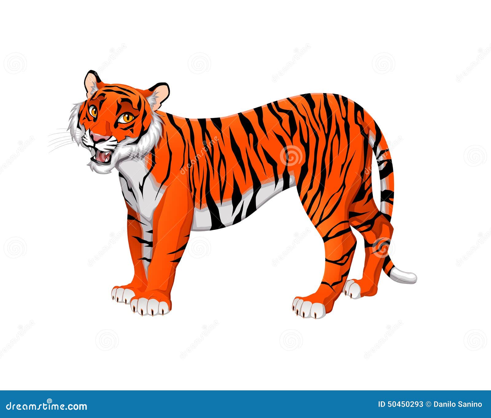 Red cartoon tiger stock vector. Illustration of color - 50450293