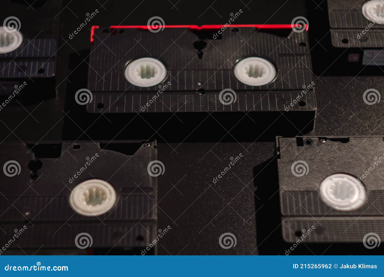 Red Cassette Tapes in the Center of the Photo Stock Photo - Image of ...