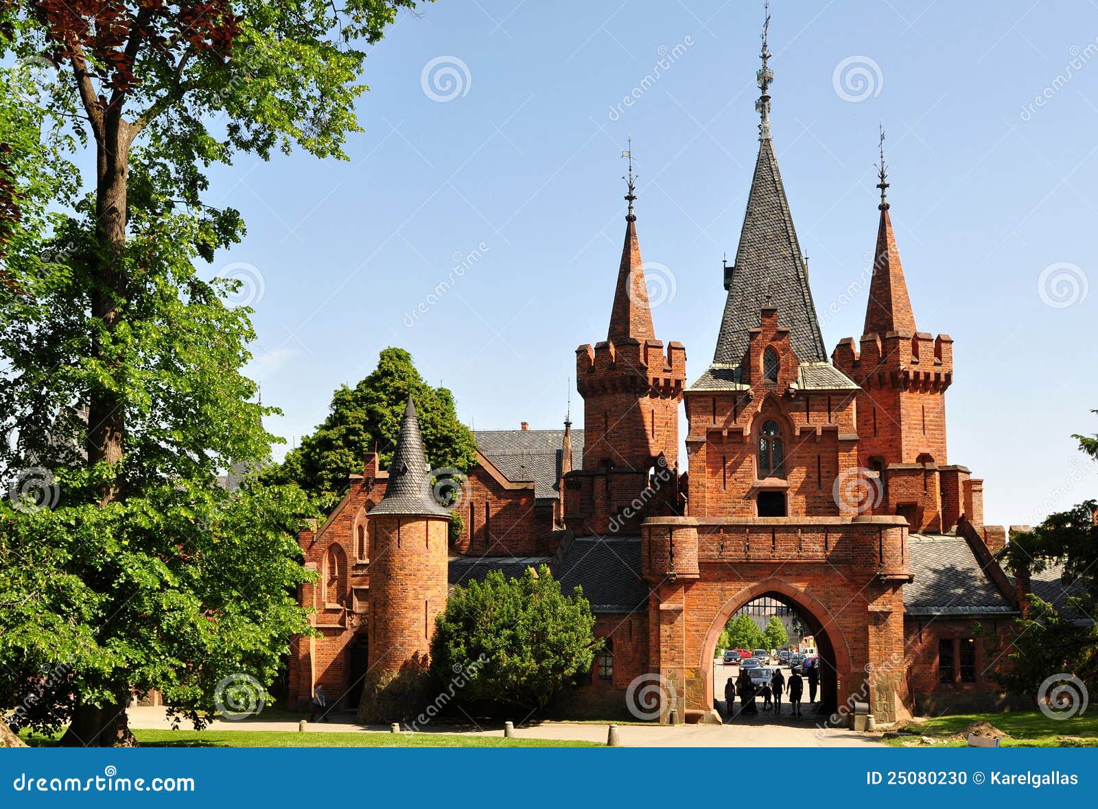 Red Castle Hradec Nad Moravici Stock Photo - Image of tower, blue: 25080230