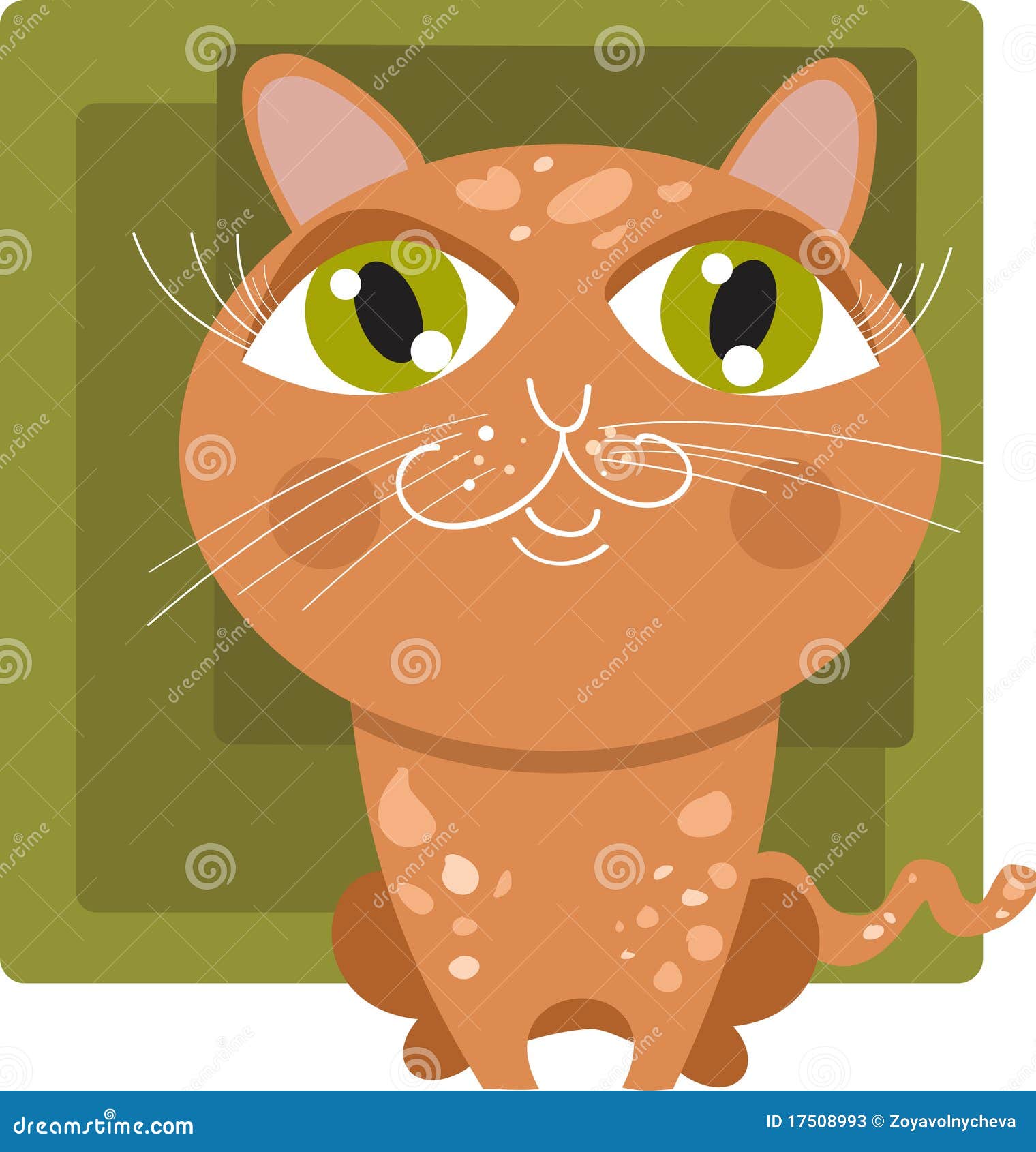 Red cat stock vector. Illustration of cartoon, smiling - 17508993