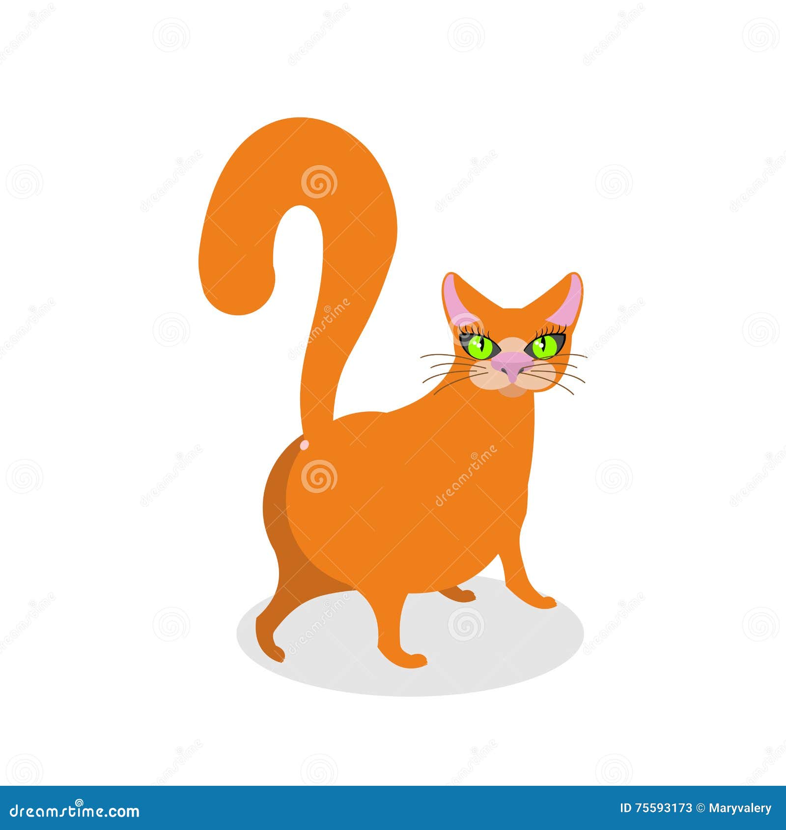 Red cat ass. Happy pet stock vector. Illustration of animal - 75593173