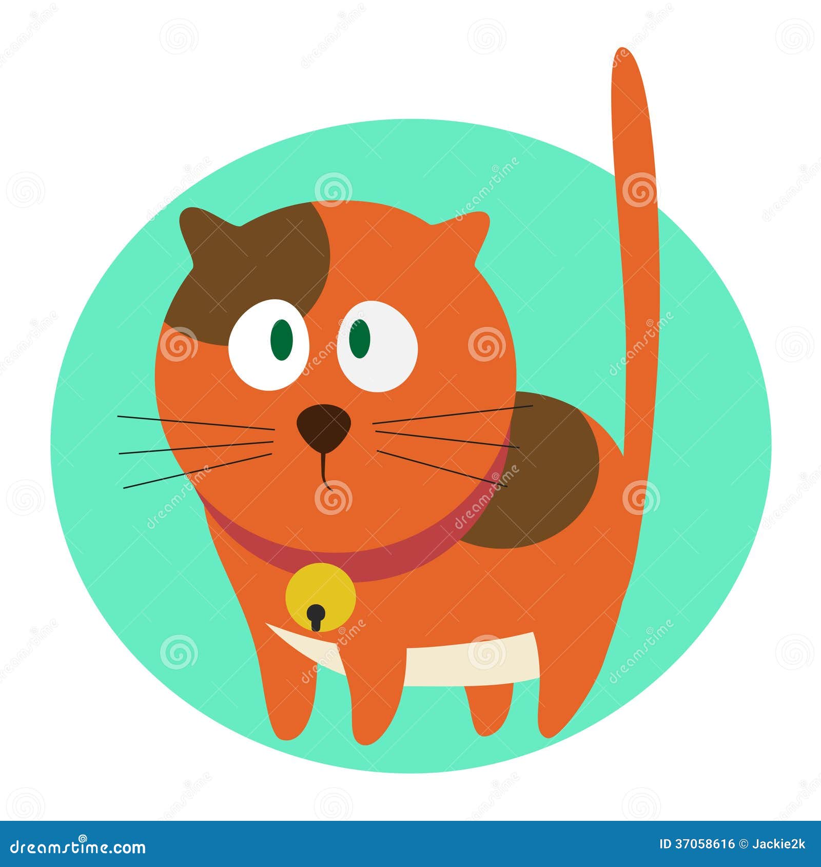 Red cat stock vector. Illustration of cute, cats, pets - 37058616