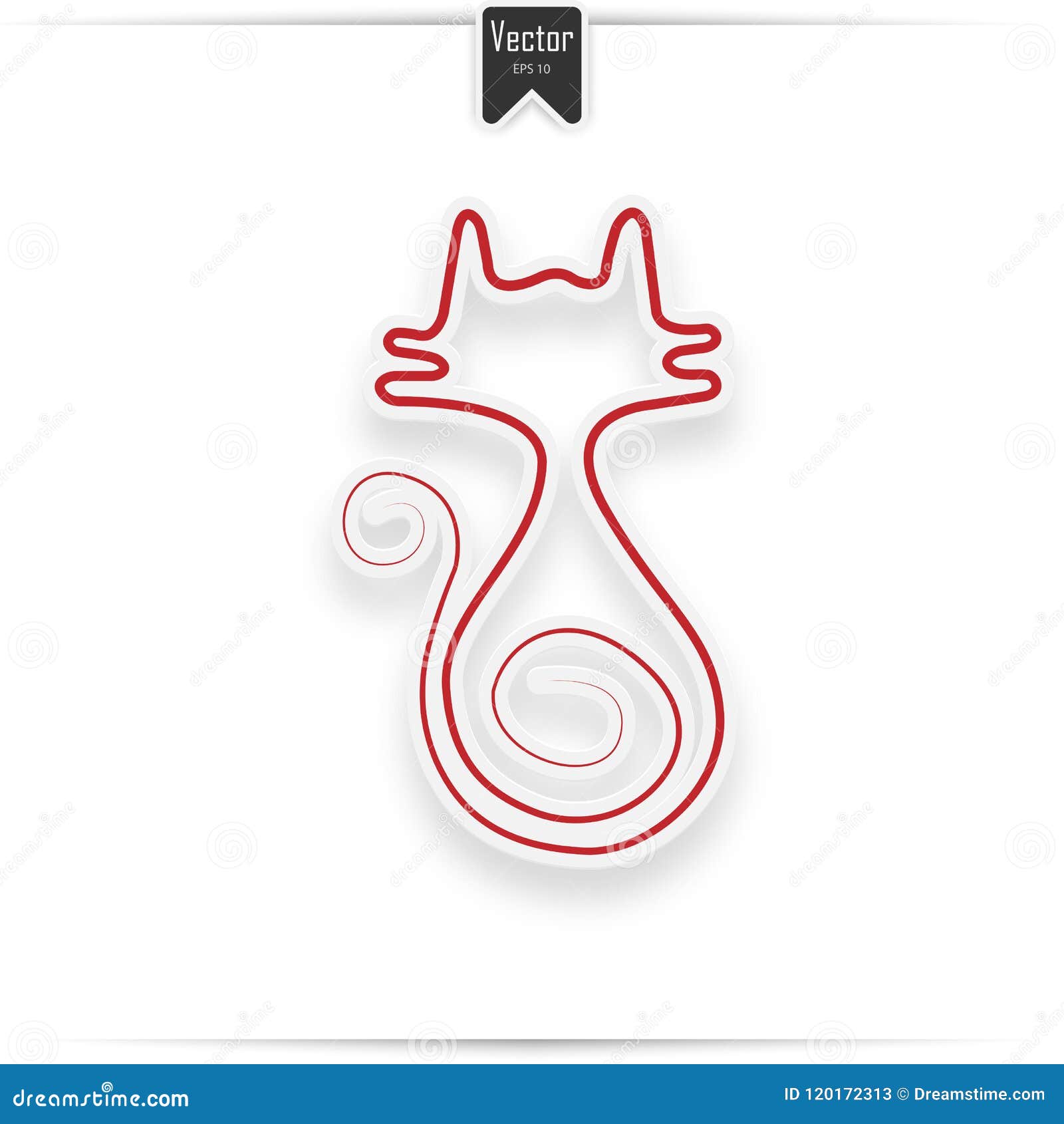 Red Cat Icon Isolated on White Stock Vector - Illustration of element ...