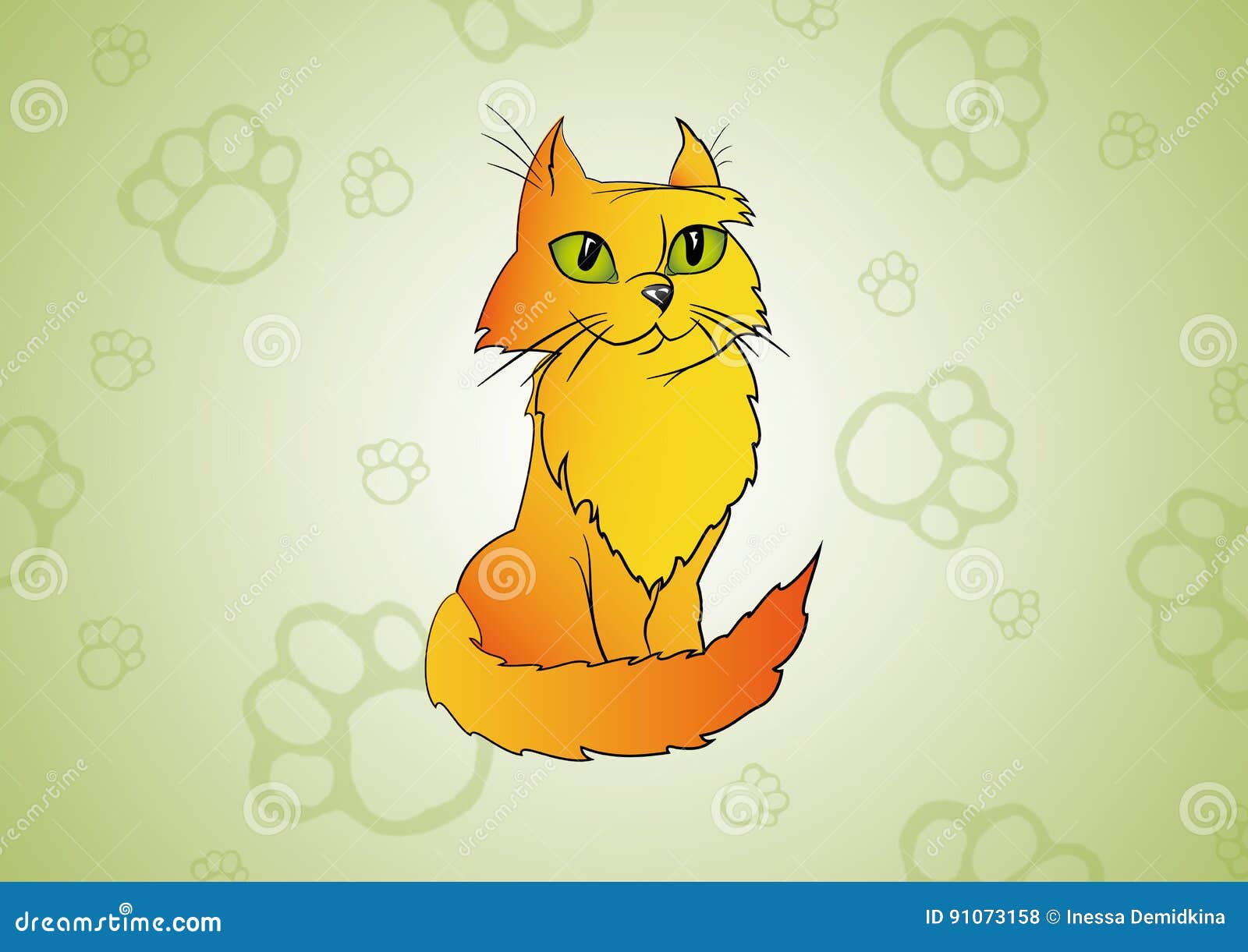Red Cat stock vector. Illustration of animal, vector - 91073158