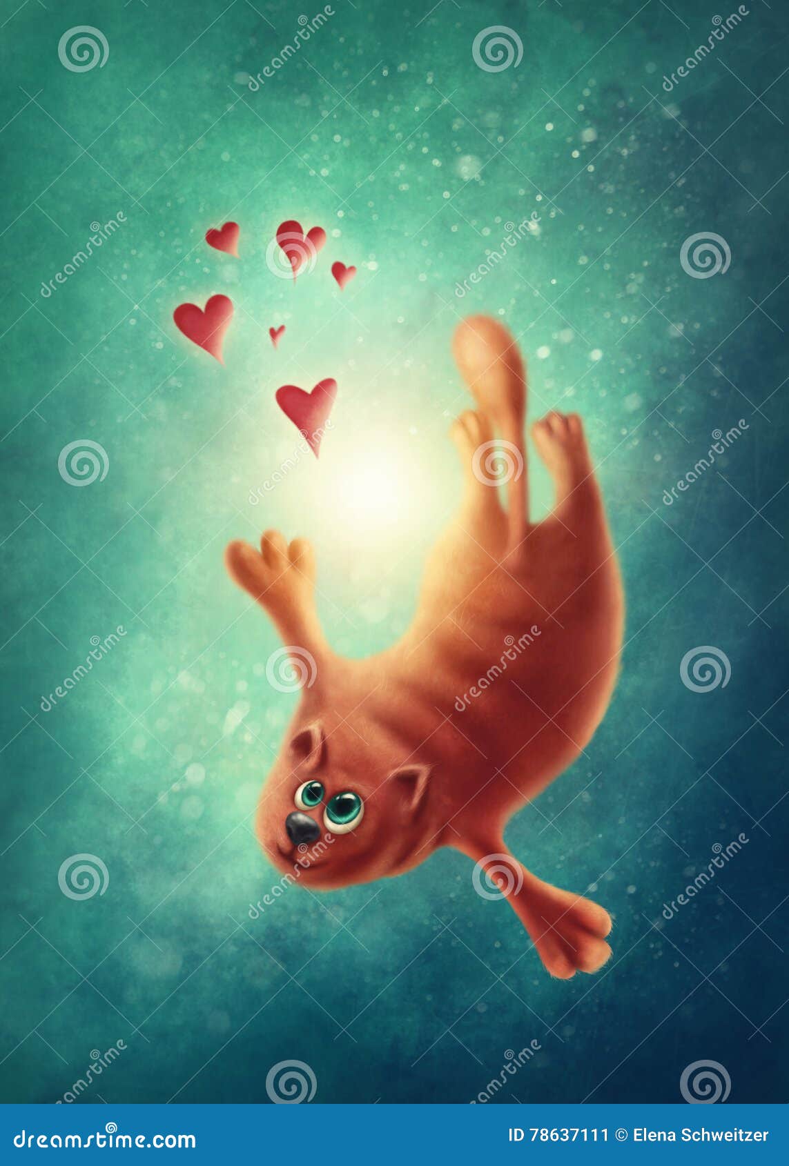 Red cat in love stock illustration. Illustration of abstract - 78637111