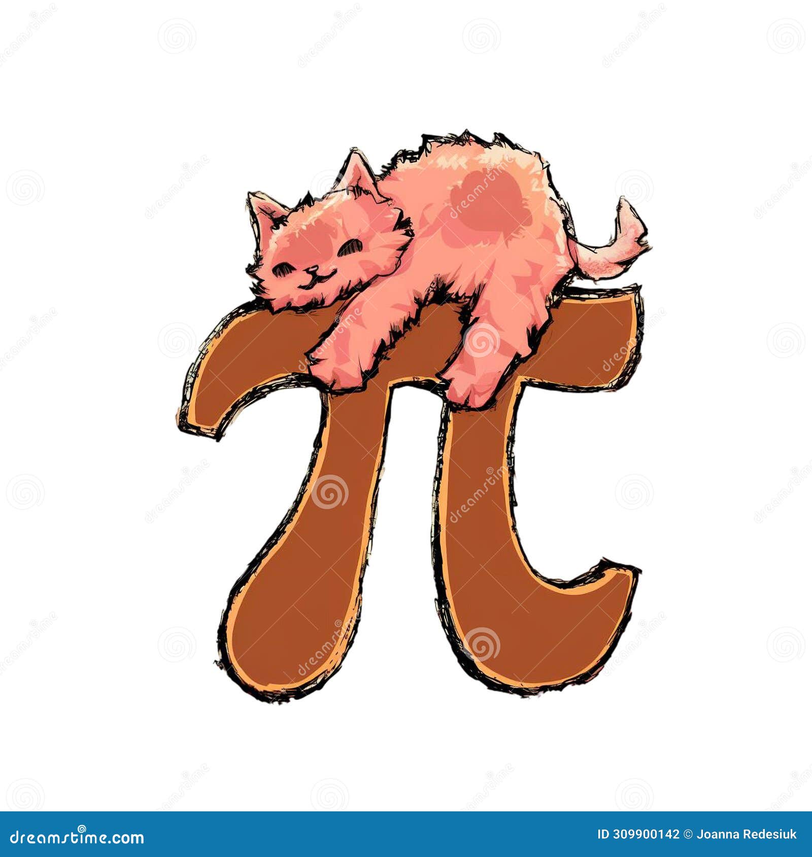 Red cat on pi big symbol stock photo. Illustration of university ...