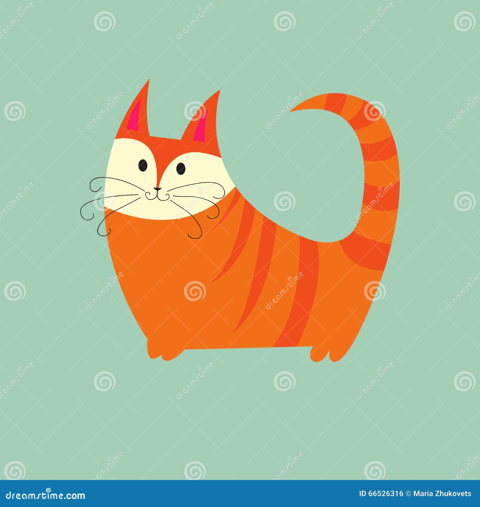 Red cat stock vector. Illustration of beautiful, graphic - 66526316