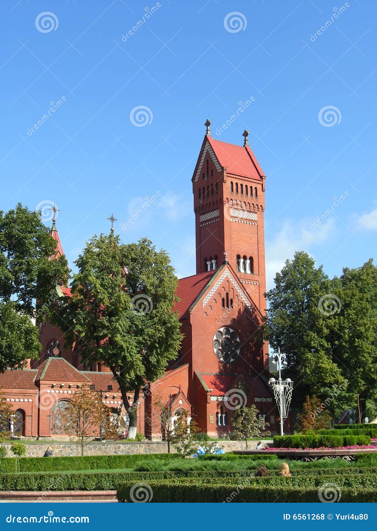 Red cathedral in Minsk stock photo. Image of cross, castle - 6561268