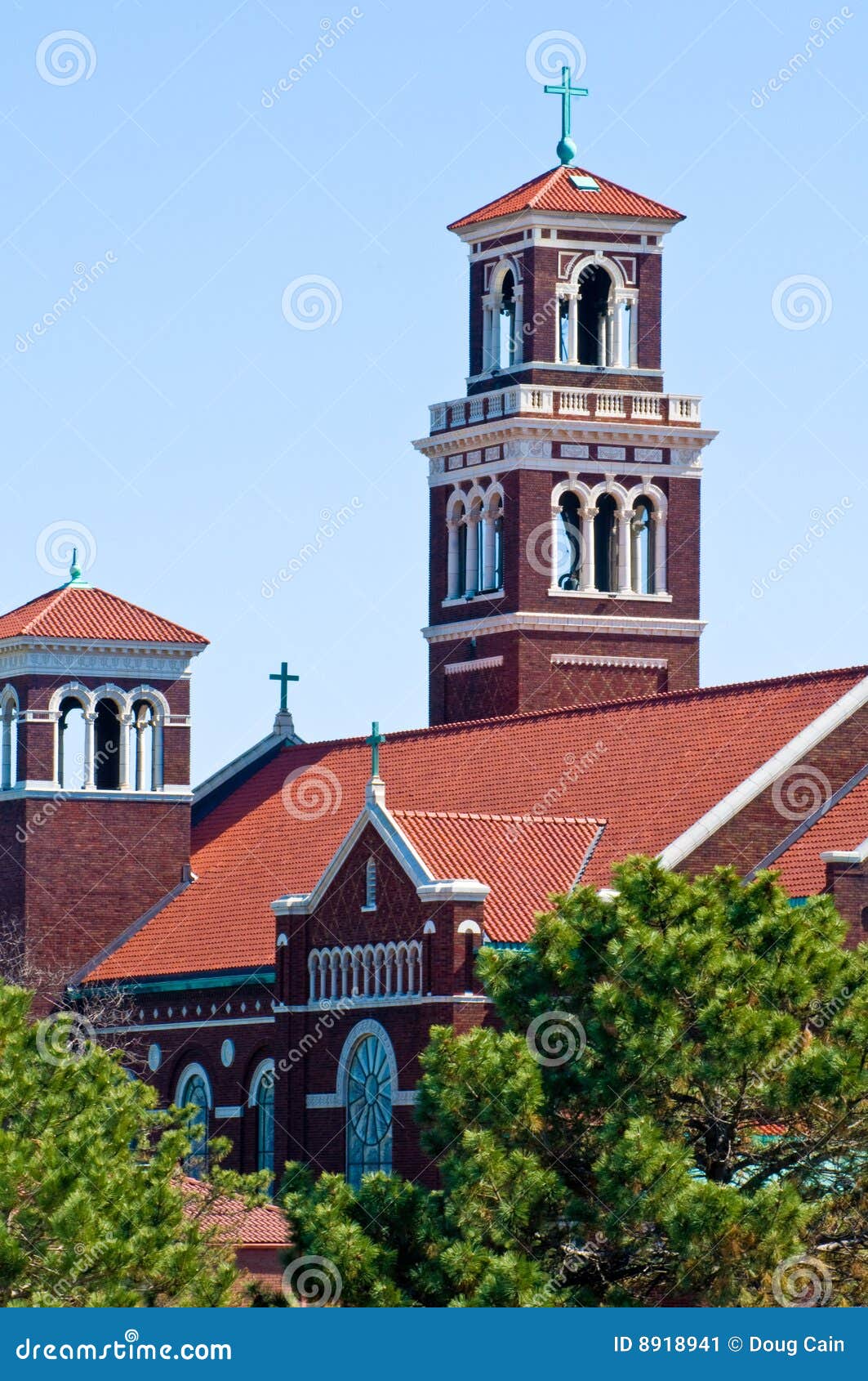 Red Catholic Church stock image. Image of architecture - 8918941