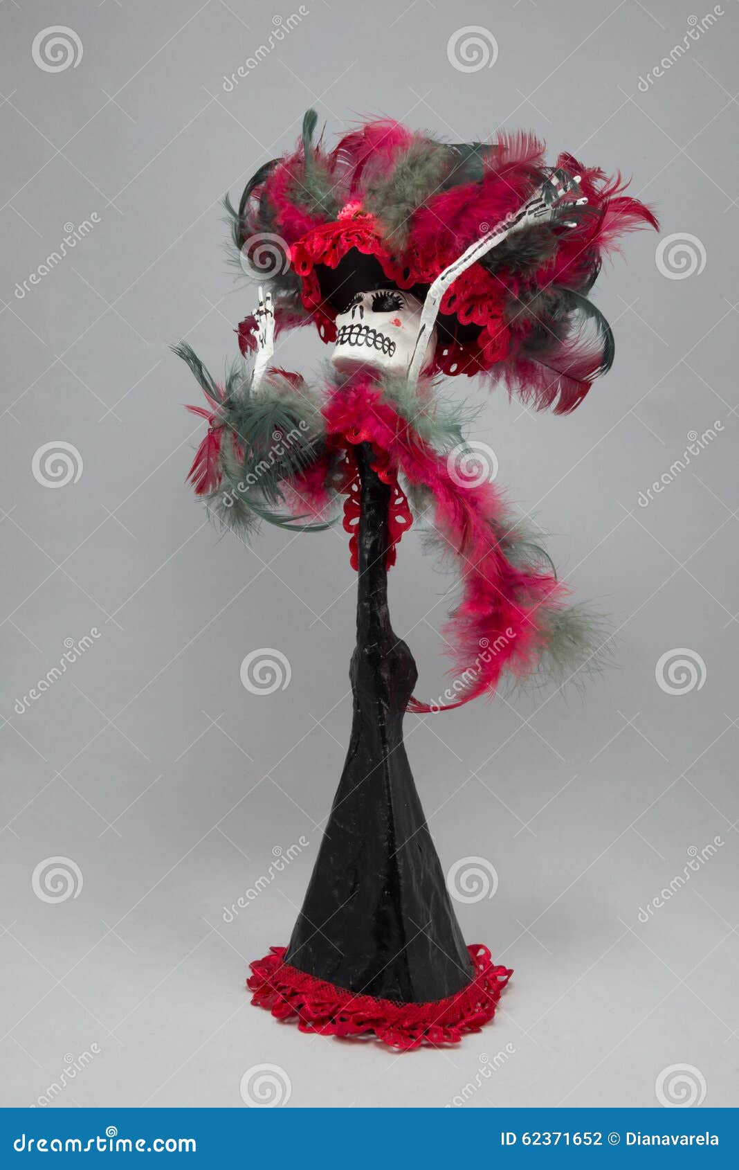 Red Catrina stock photo. Image of skull, skeleton, holiday - 62371652