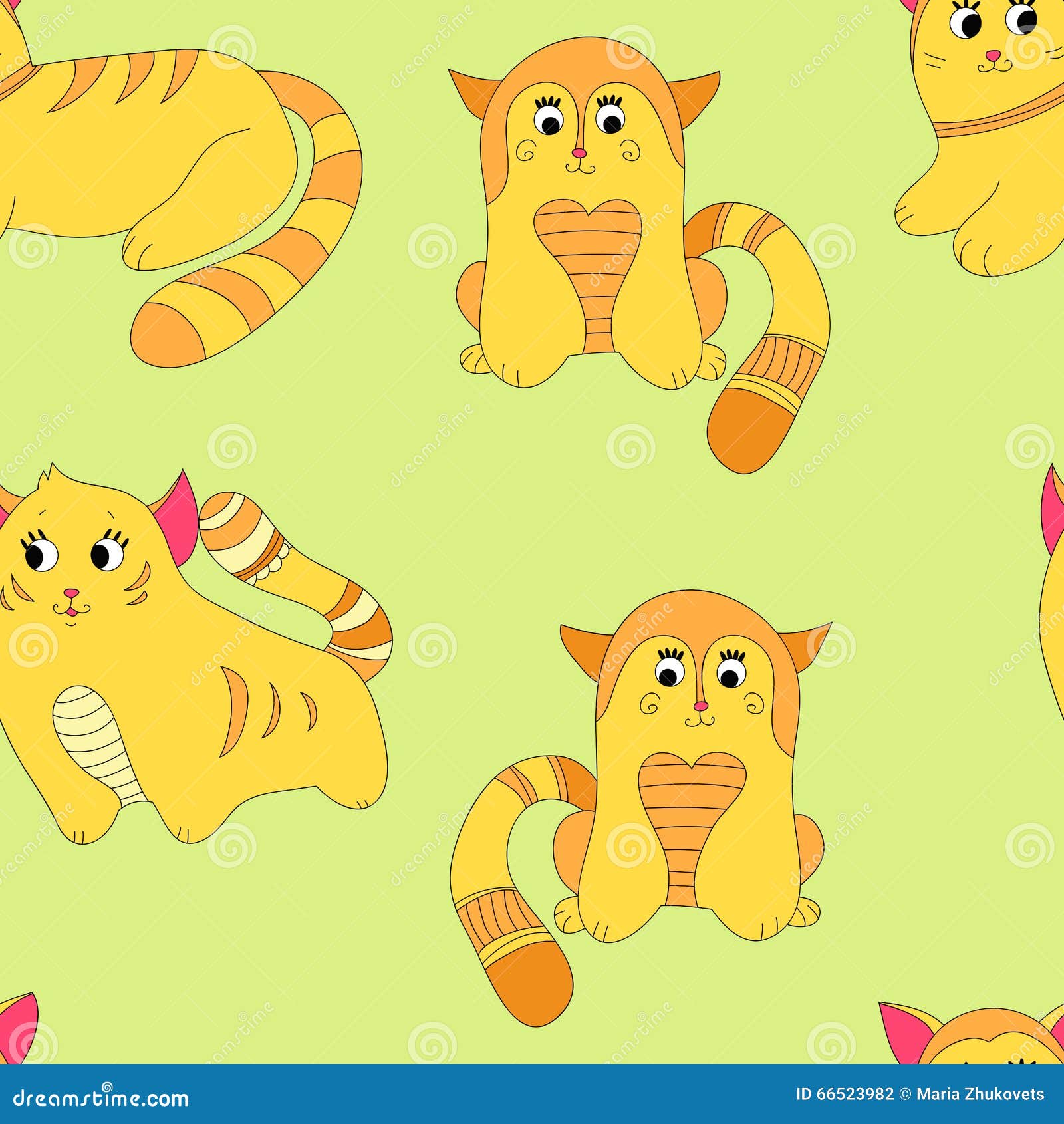 Red cats pattern stock vector. Illustration of artistic - 66523982