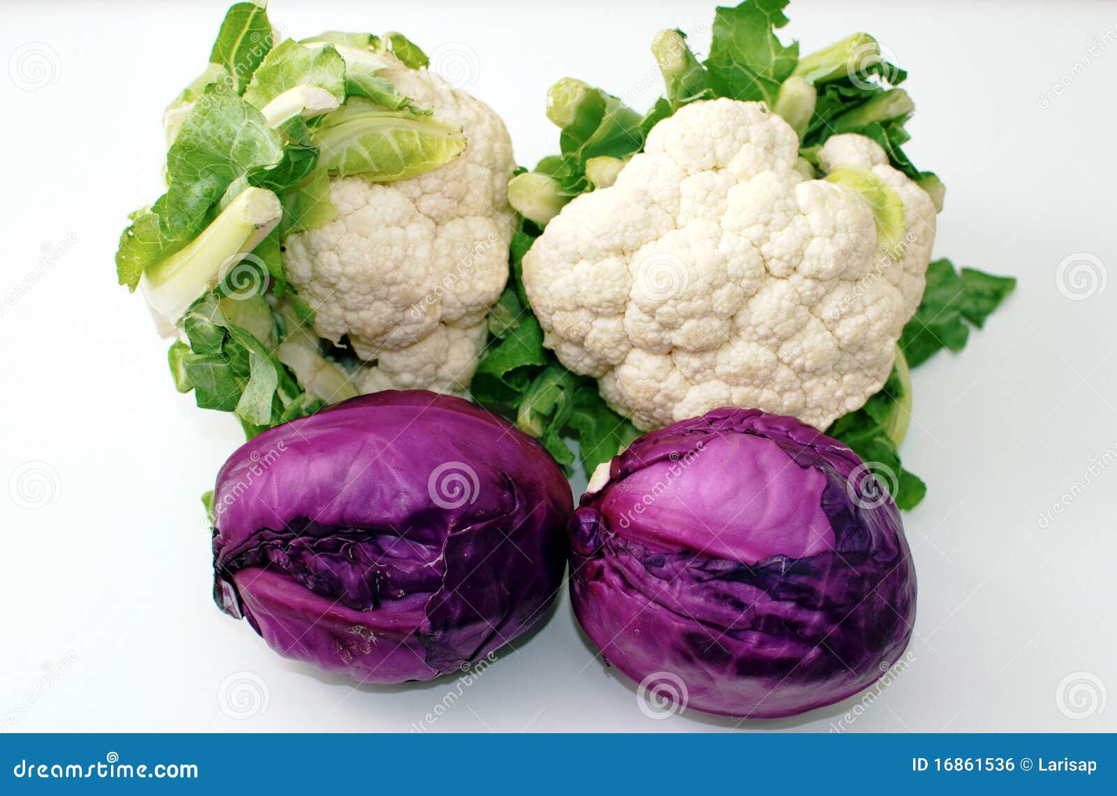 Red and Cauliflower Cabbage . Stock Photo - Image of crunchy, colorful ...