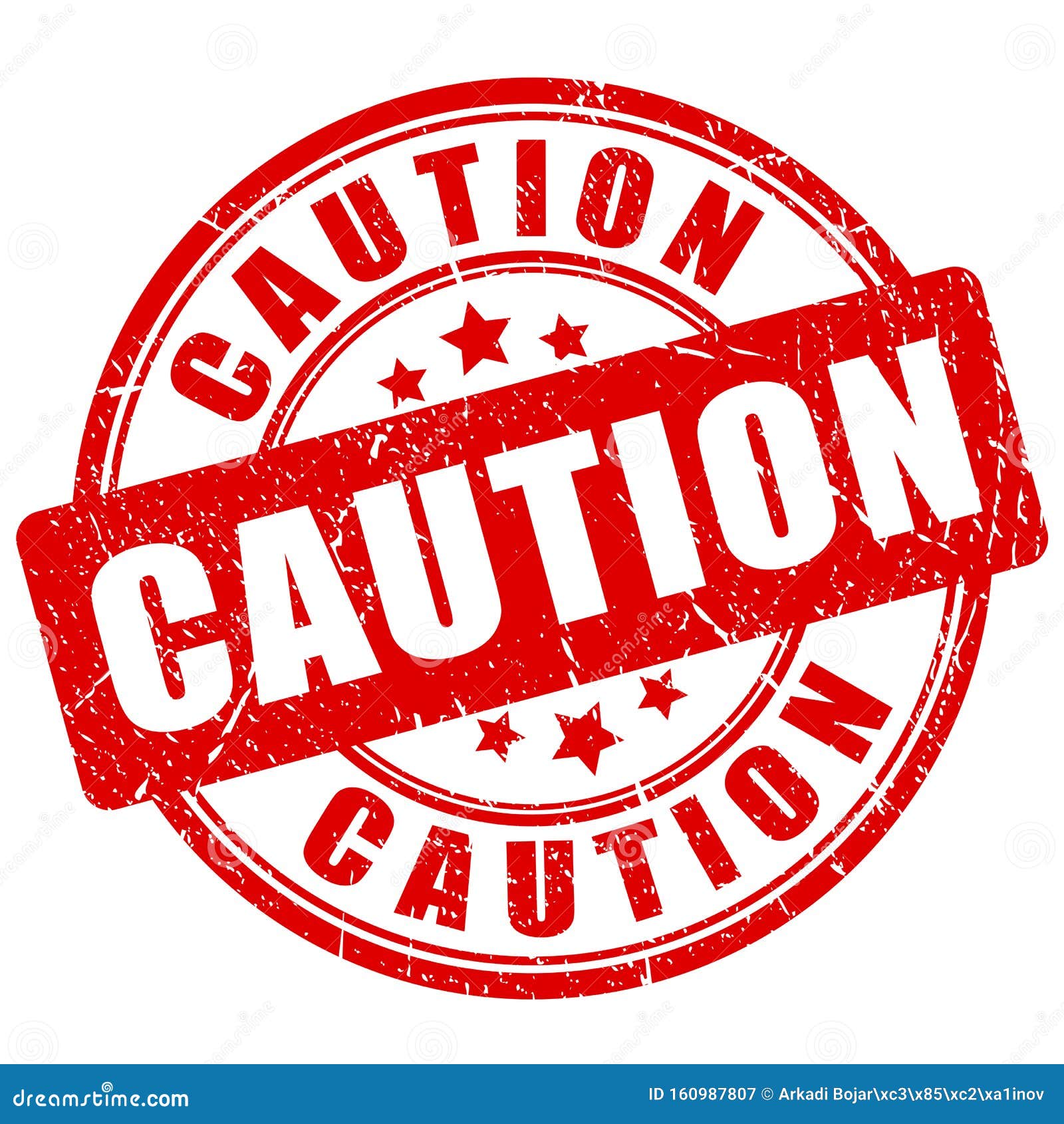 Caution stamp stock vector. Illustration of careful - 160987807