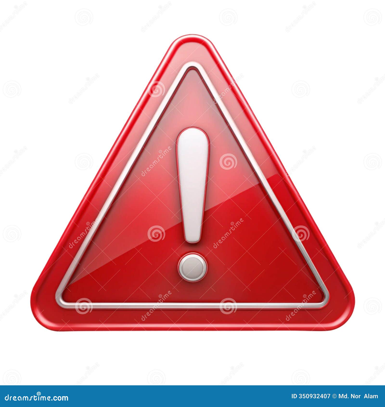 Red Caution Symbol Isolated on White Background Stock Illustration ...