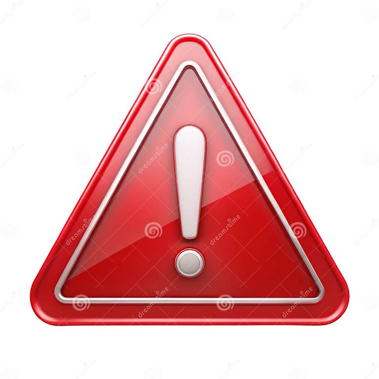 Red Caution Symbol Isolated on White Background Stock Illustration ...