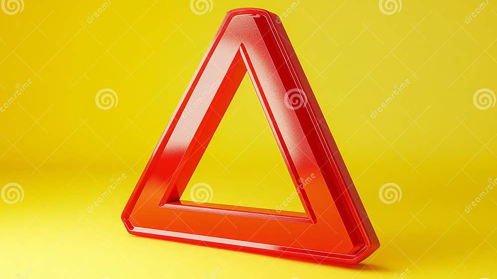 A Red Caution Triangle on a Yellow Background, Indicating Safety and ...