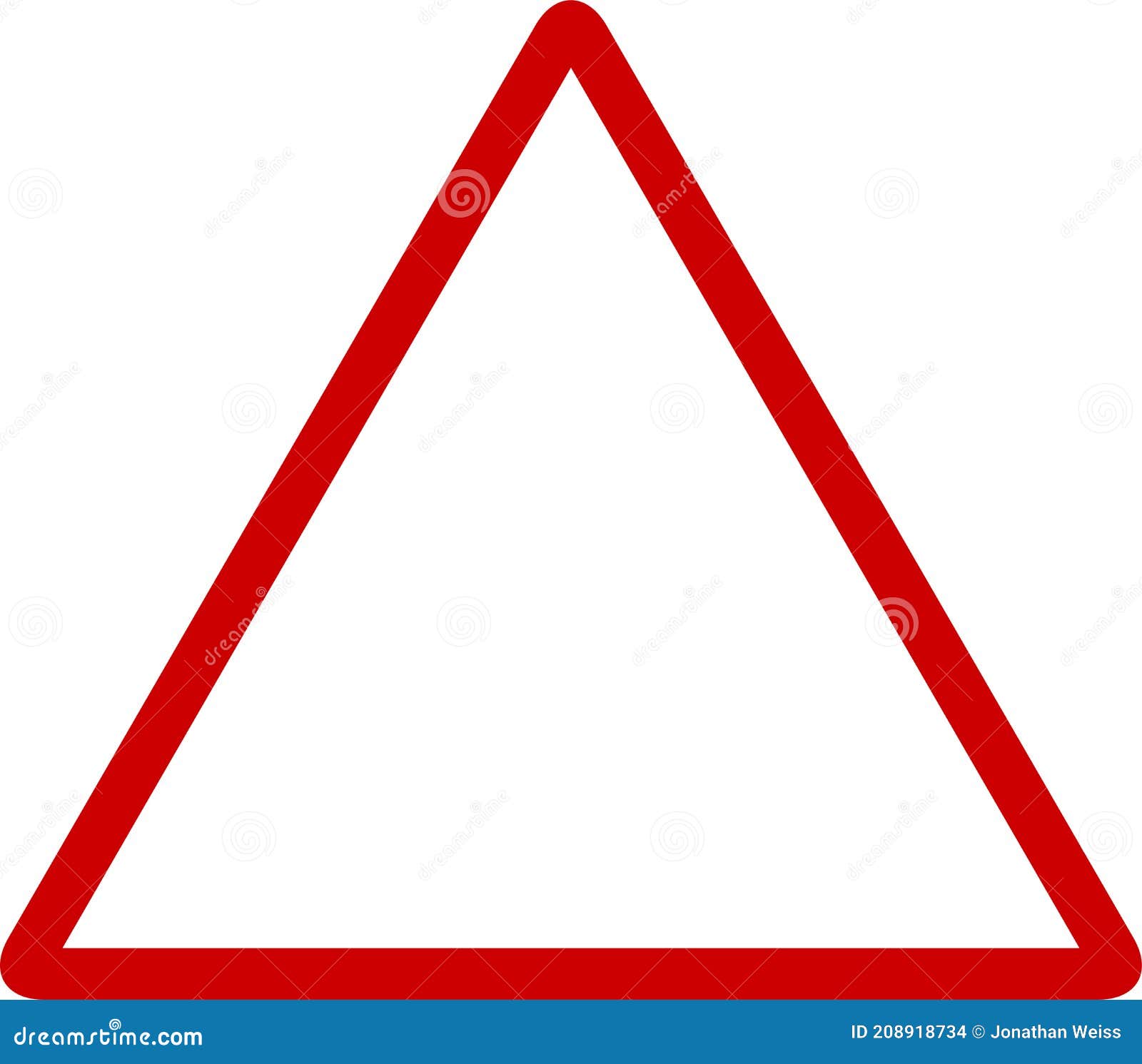 Red Caution or Warning Triangle with Copy Space for Text with White ...