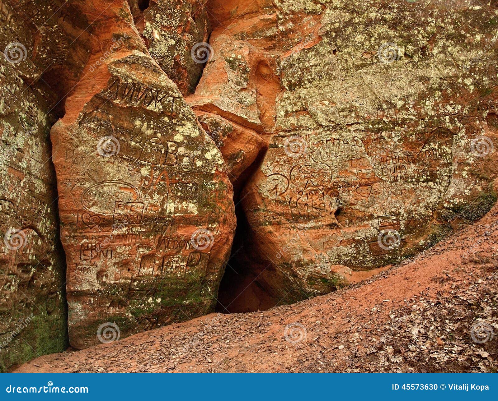 Red cave and stones stock photo. Image of beautiful, nature - 45573630