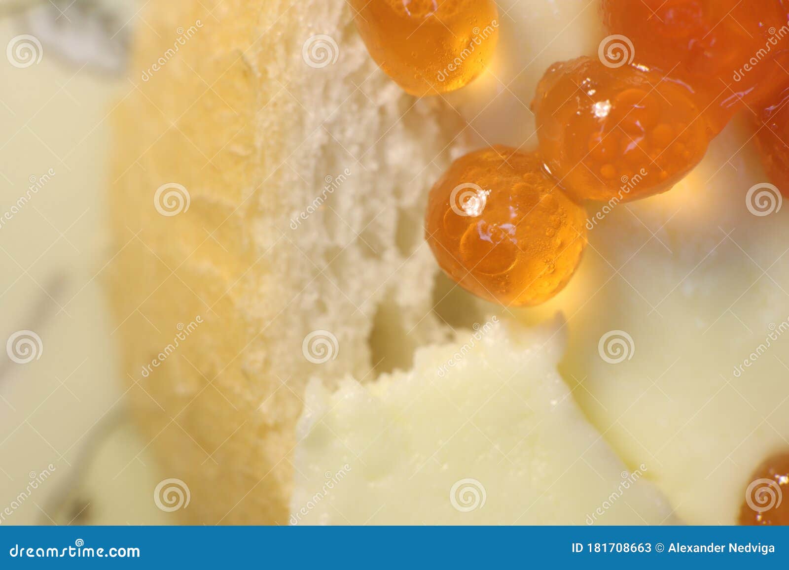 Red Caviar on Bread and Butter. Stock Image - Image of caviar, caviare ...