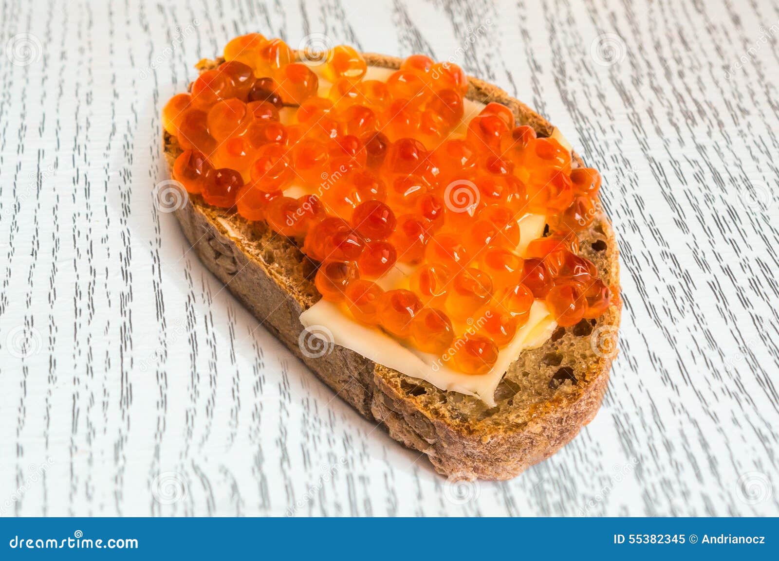Red caviar bread sandwich stock image. Image of bread - 55382345